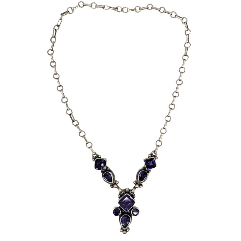 Mario D. - Amethyst and Sterling Choker – Pinyon Pines Gallery