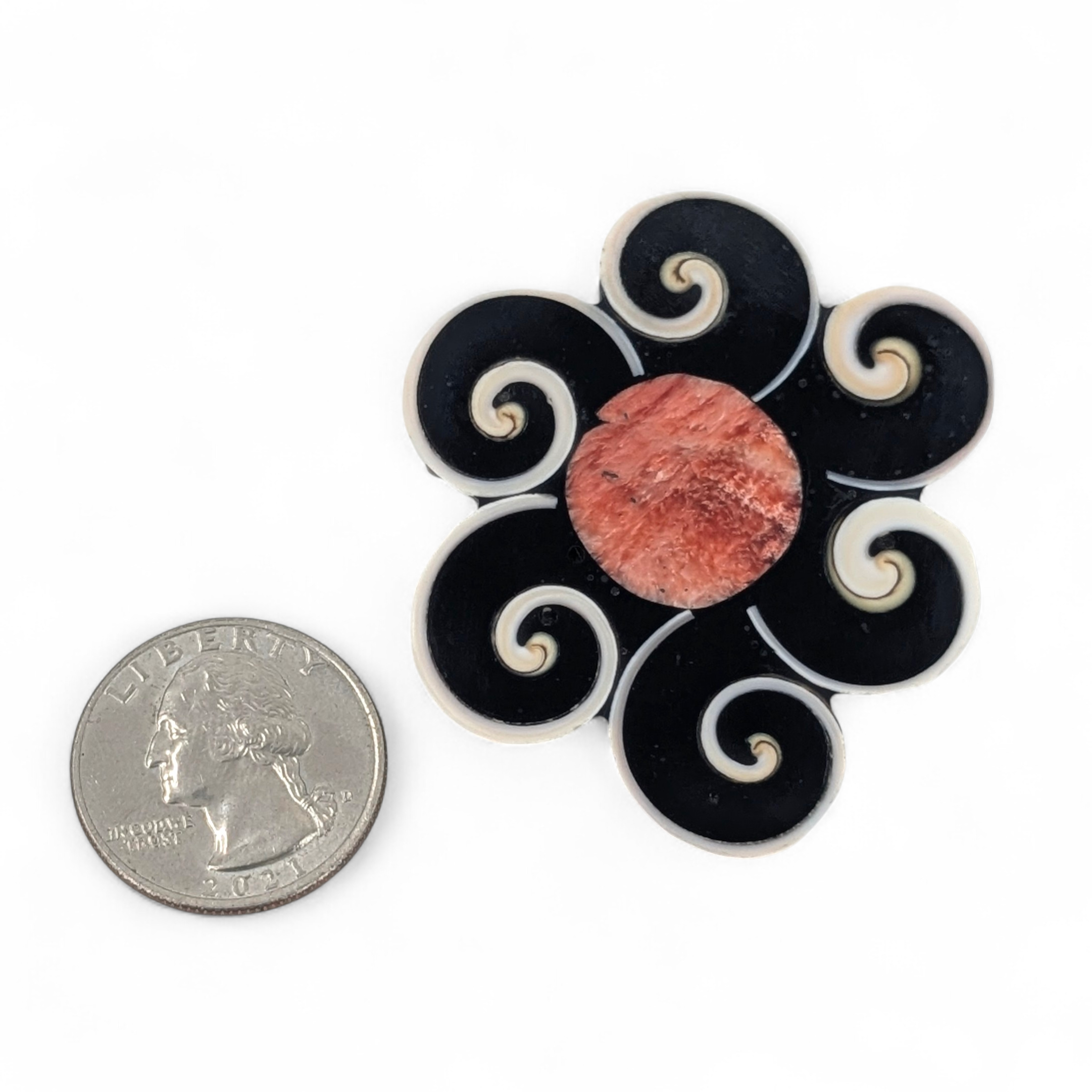 Mary Louise Tafoya - Santo Domingo (Kewa) Flower Pendant/Brooch ...